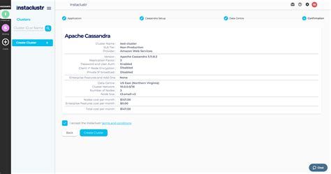 Creating A Cluster Instaclustr