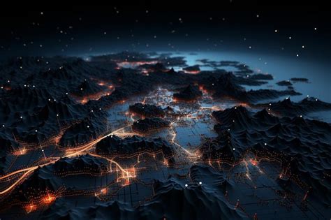 Premium Photo Tech Terrain Mapping The Landscape Of Data