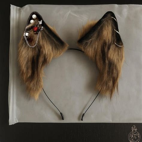 Brown Cosplay Wolf Ears Etsy
