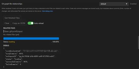the git graph file relationships index can t complete and work bug