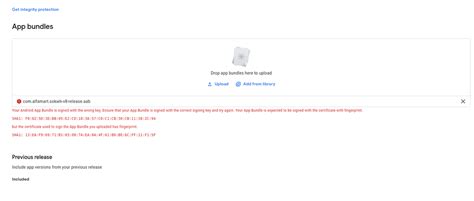 Solved Android Publishing Error App Bundle Signed With Incorrect Key Issues Bugs Community