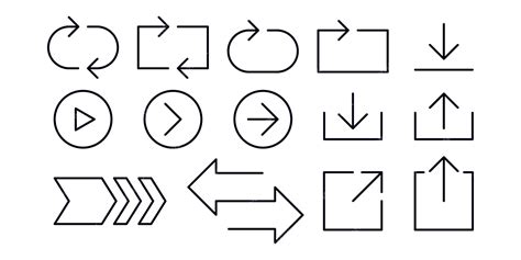 Premium Vector Line Arrow Vector Icon Set Arrow Direction Icons Set