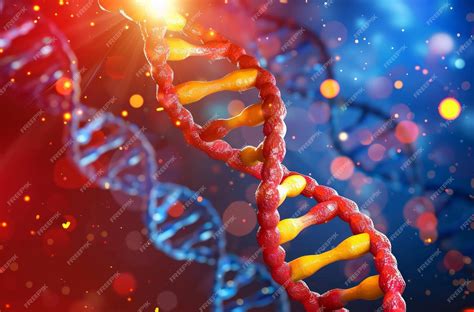 Premium Photo A Detailed 3d Illustration Of The Dna Double Helix Representing Genetics And