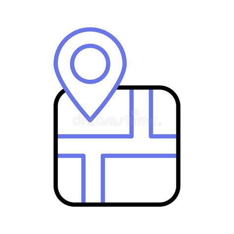 A Chart With Location Pointer Trendy Icon Of Map Location Stock Vector