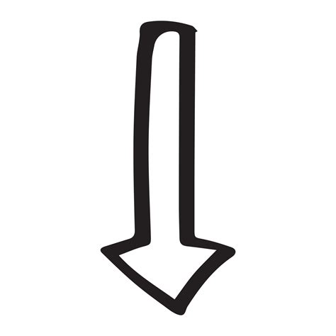 Down Arrow Cute Doodle Art Hand Drawn Icon Illustration Design For Stickers 11318778 Png