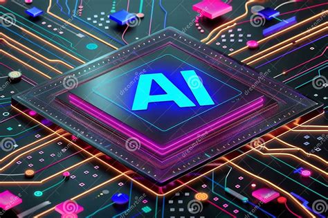 Ai Microchip On A Futuristic Circuit Board Representing Advanced Technology And Digital