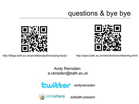 Potential Qr Codes Education Emerge 2009 Ppt