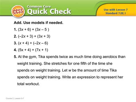Lesson Subtract Linear Expressions PPTX