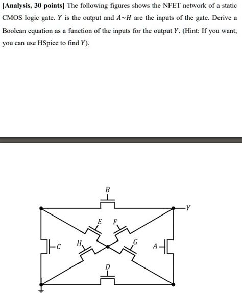 SOLVED The Following Figure Shows The NFET Network Of A Static CMOS Logic Gate Y Is The Output
