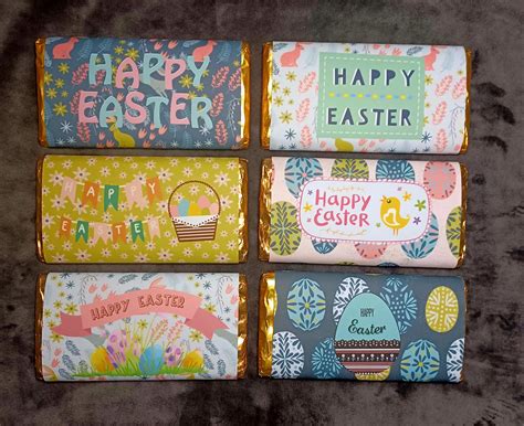 Easter Candy Chocolate Bar Wrappers For Galaxy Or Hersheys Bar Jpeg File Ready To Print 2 Per