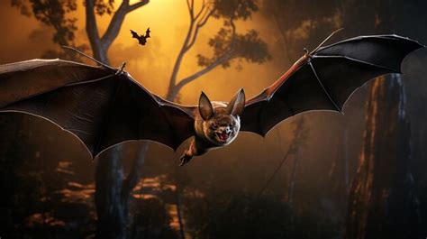 Premium Ai Image Twilights Grace Capturing The Elegant Flight Of A Bat With A Slow Shutter Speed