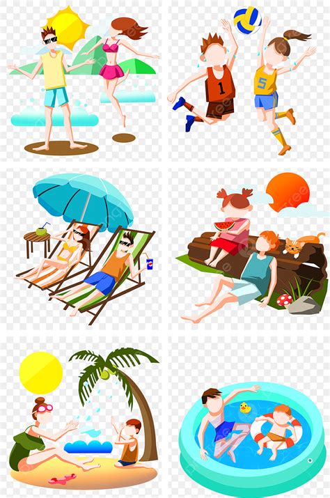 Verano Colección De Personajes De Verano Turismo De Playa Personajes De