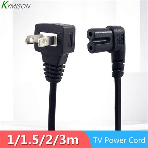 Usa 2 Prong มุมลงสายไฟ Nema 1 15p ถึง Iec320 C7 รูป 8 Connector Ac สายไฟสําหรับ Smart Monitor
