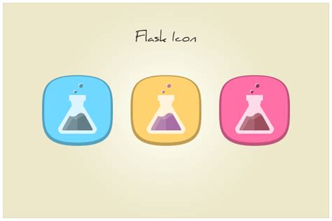 free 3 rounded flat flask icons psd titanui