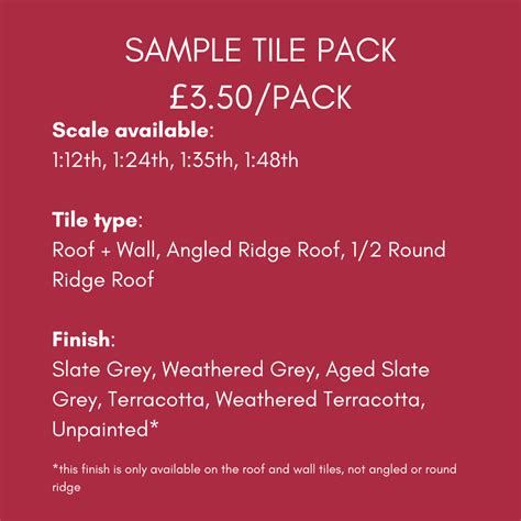 Sample Pack Miniature Model Roof Tiles Tiny Tiles