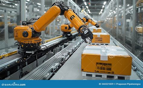Automated Robots Working Efficiently In Warehouse Handling Packages And Optimizing Quick Order
