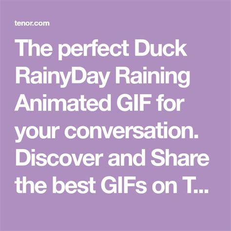 The Perfect Duck Rainyday Raining Animated  For Your Conversation