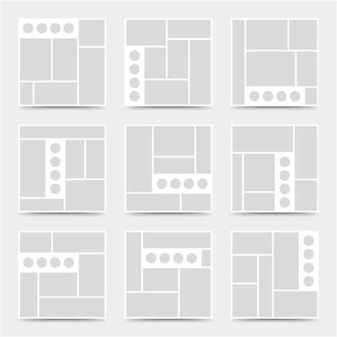 무드보드 템플릿 사진 콜라주 레이아웃 미니멀리스트 무드보드 프리미엄 벡터