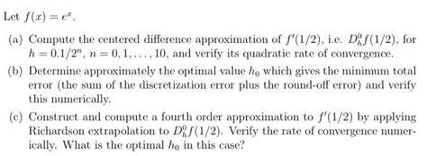 Let F0 E A Compute The Centered Difference