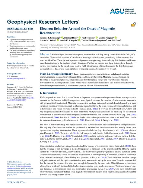 Pdf Electron Behavior Around The Onset Of Magnetic Reconnection