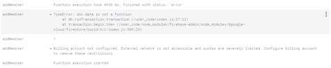 Firebase Cloud Function Update Problem In Firestore Database Stack Overflow