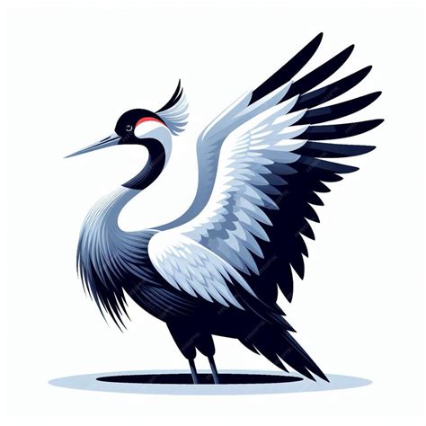 Premium Vector Cute Crane Bird Vector Cartoon Illustration