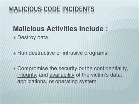 PPT Malicious Code Incidents PowerPoint Presentation Free Download ID 1400516