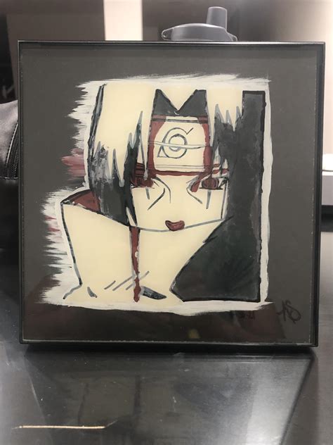 Itachi Glass Painting My Friends Girlfriend Made Him Rnarutosme