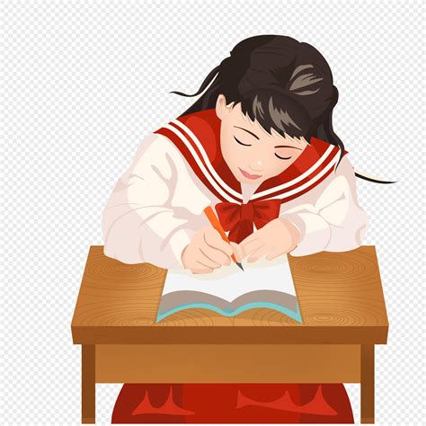 Lovepik صورة Psd 401469813 Id الرسومات بحث صور فتاة تكتب الواجبات
