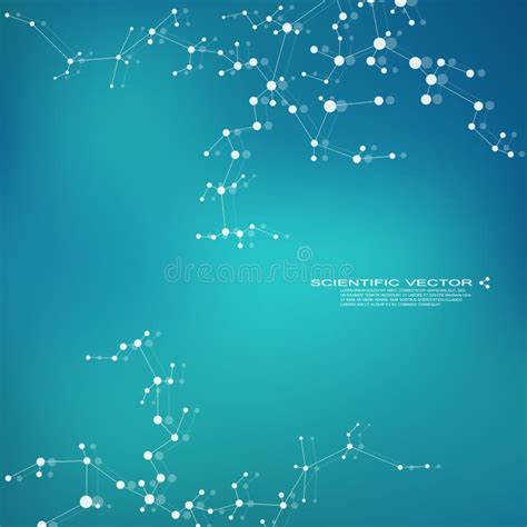 Molecule Dna And Neurons Vector Molecular Structure Connected Lines