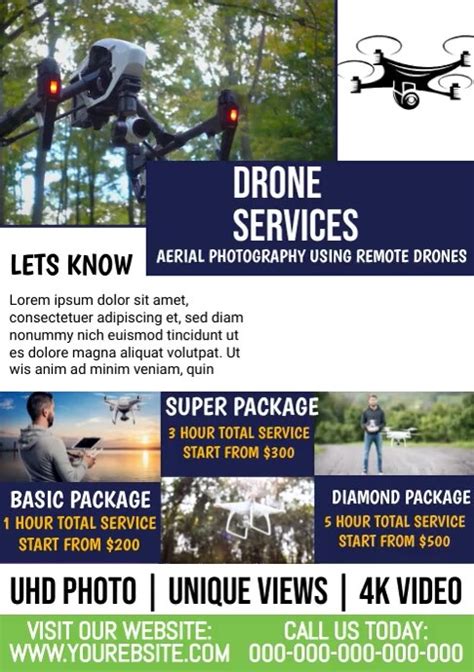 Drone Camera Flyer Template Postermywall
