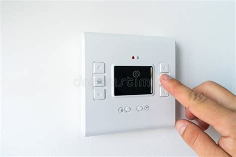 Setting A Thermostat To Cool Stock Image Image Of Conditioning Conserve