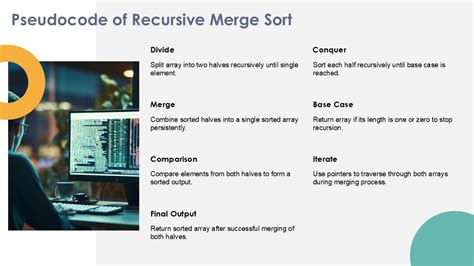 recursive merge sort pseudocode ppt sample acp ppt slide