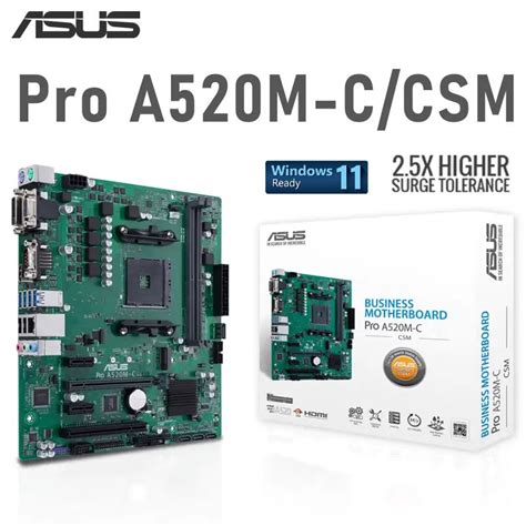 Socket Am4 Asus Pro A520m Ccsm Motherboard Amd Ryzen 3rd Ddr4 64gb Pci