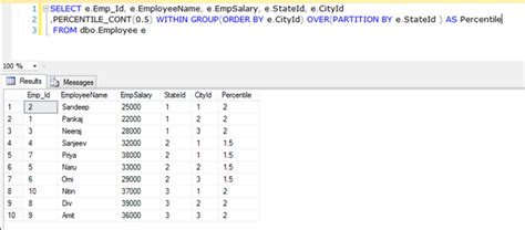 sql server analytic functions
