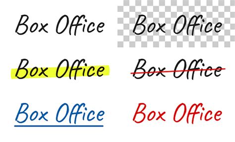 박스 오피스 손으로 쓴 텍스트 강조 표시 줄이 그어짐 빈 배경에 밑줄 긋기 0명에 대한 스톡 벡터 아트 및 기타 이미지 0명 개체 그룹 검은색 Istock