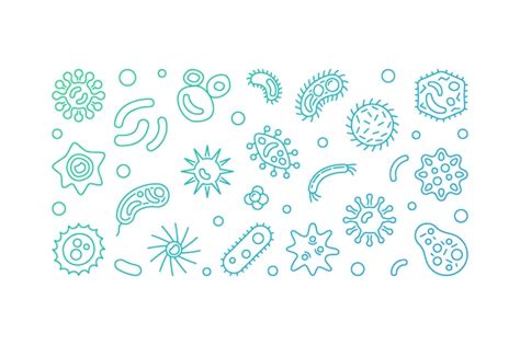 Premium Vector Pathogenicity Bright Line Horizontal Banner Vector Illustration