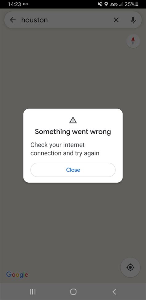No Internet Connection Message