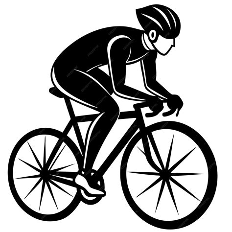 A Black And White Picture Of A Person Riding A Bike Premium Ai
