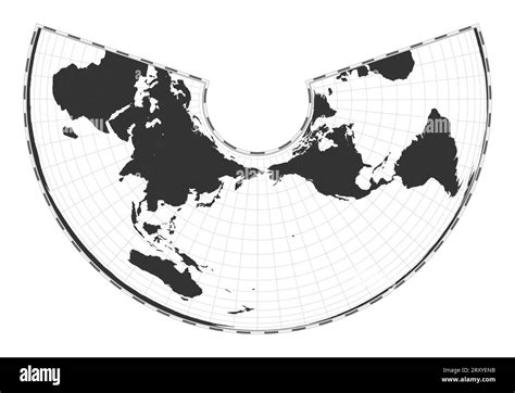 Vector World Map Albers Equal Area Conic Projection Plain World