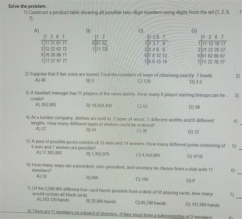 Solved Solve The Problem 1 Construct A Product Table