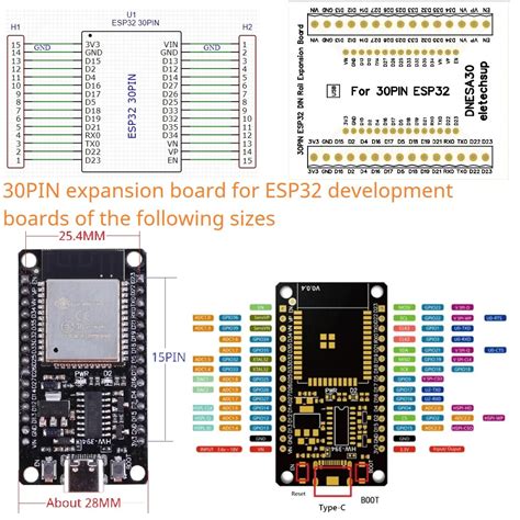 Dnesa30 30pin Esp32 Din Rail Mounting Expansion Board For Esp Wroom 32