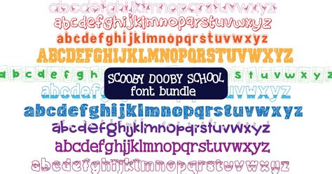 Schooby Dooby School Font Bundle Cricut Fonts Silhouette Fonts