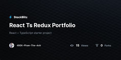 React Ts Redux Portfolio Stackblitz