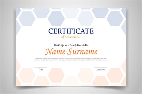 육각 형 인증서 디자인 템플릿 종이 와 현대 평면 스타일과 현실적인 그림자 벡터 육각형에 대한 스톡 벡터 아트 및 기타 이미지
