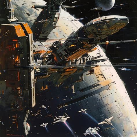 Futuristic Space Station With Multiple Spacecraft Docked Premium Ai