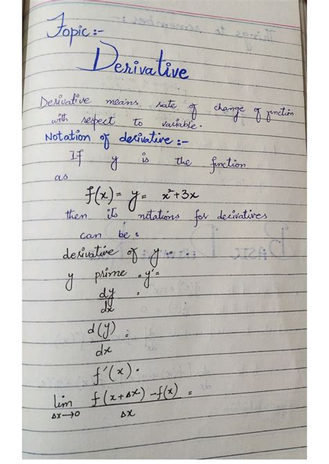 SOLUTION Basic Derivative Formula With Examples Studypool