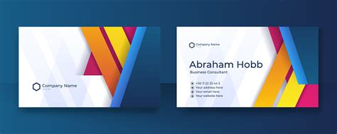 현대 창조적이고 깨끗한 다채로운 명함 디자인 템플릿 트렌디 한 단순한 추상 기하학적 세련된 웨이브 라인이있는 고급 우아한 명함 디자인 배경 벡터 일러스트 레이 션 0명에