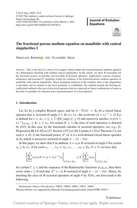 The Fractional Porous Medium Equation On Manifolds With Conical Singularities I Request Pdf