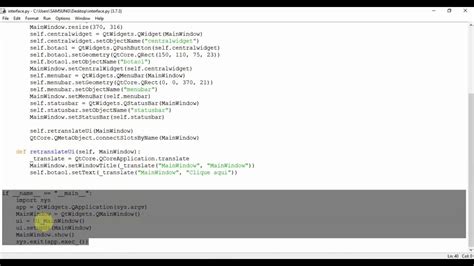 Interfaces Gráficas Com Pyqt5 [05] Código Da Interface Parte 2 Youtube